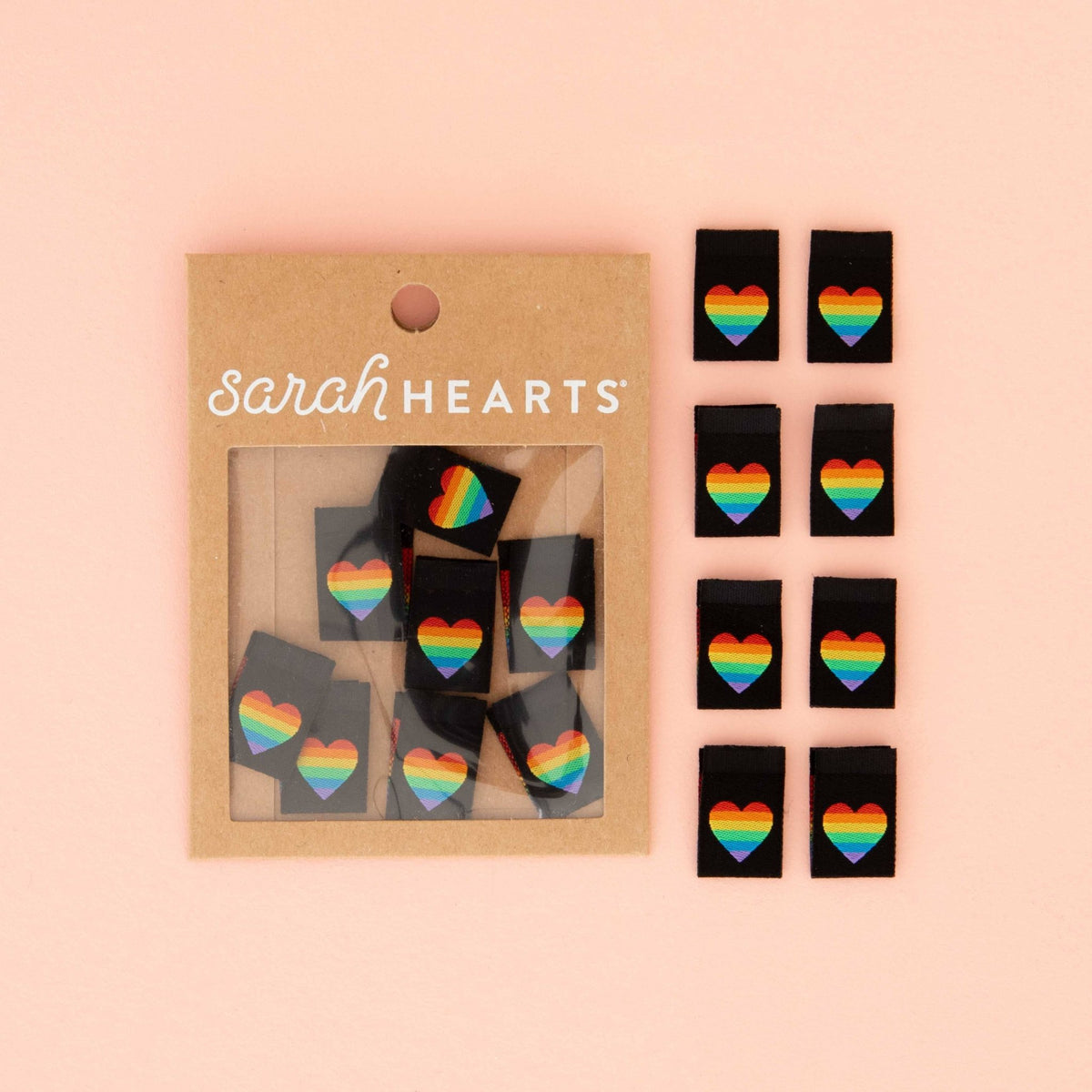 Pride Rainbow Heart Woven Sewing Quilt and Garment Labels – Harmony