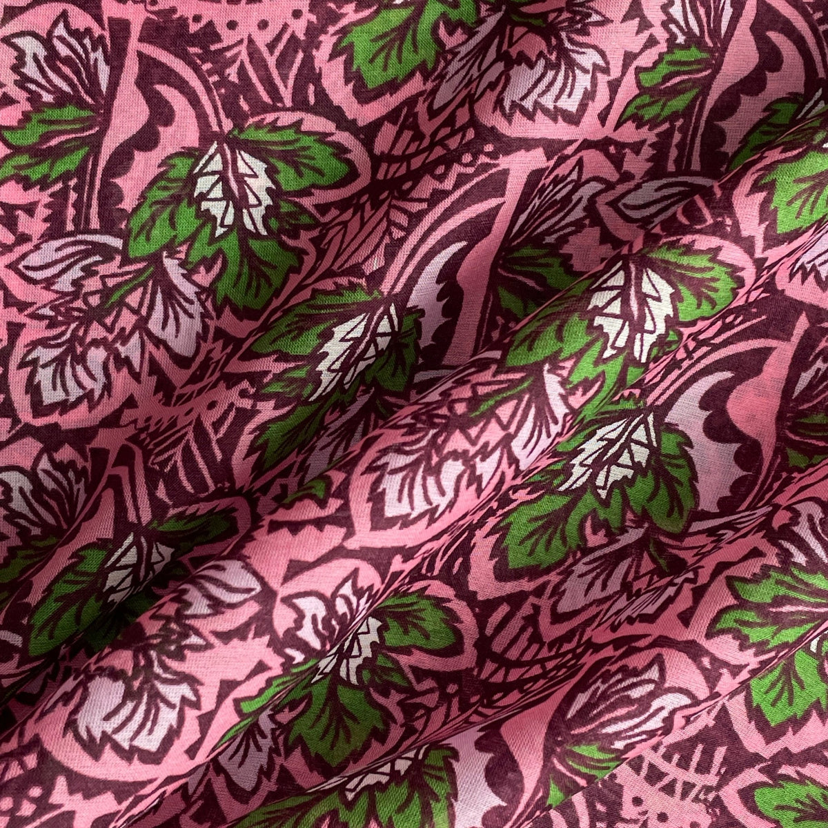 Pink Floral Silk/Cotton Voile – Harmony