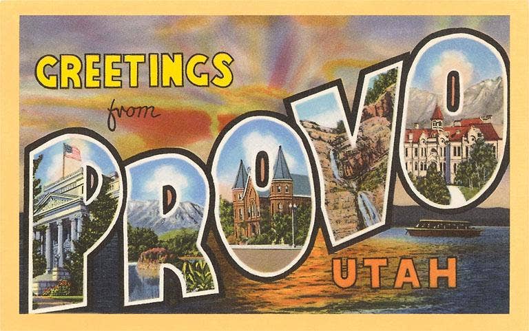 Utah Postcard / Greetings from Provo, Utah – Harmony