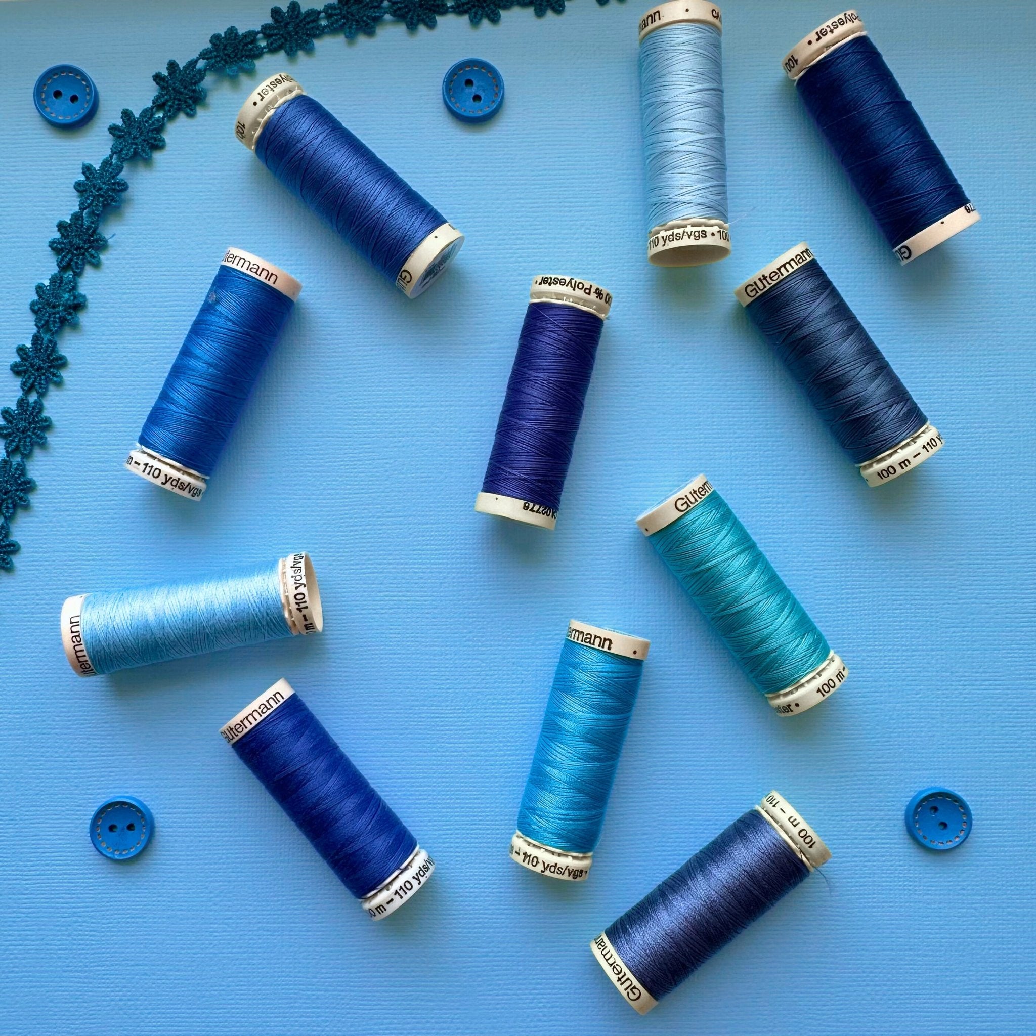 Blue & Turquoise Sew-all Thread 100m / 224 Tile Blue – Harmony