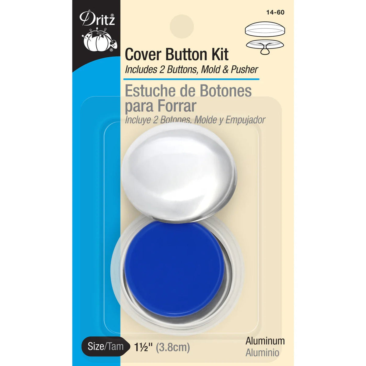 1-1/2" Cover Button Kit, Nickel – Harmony