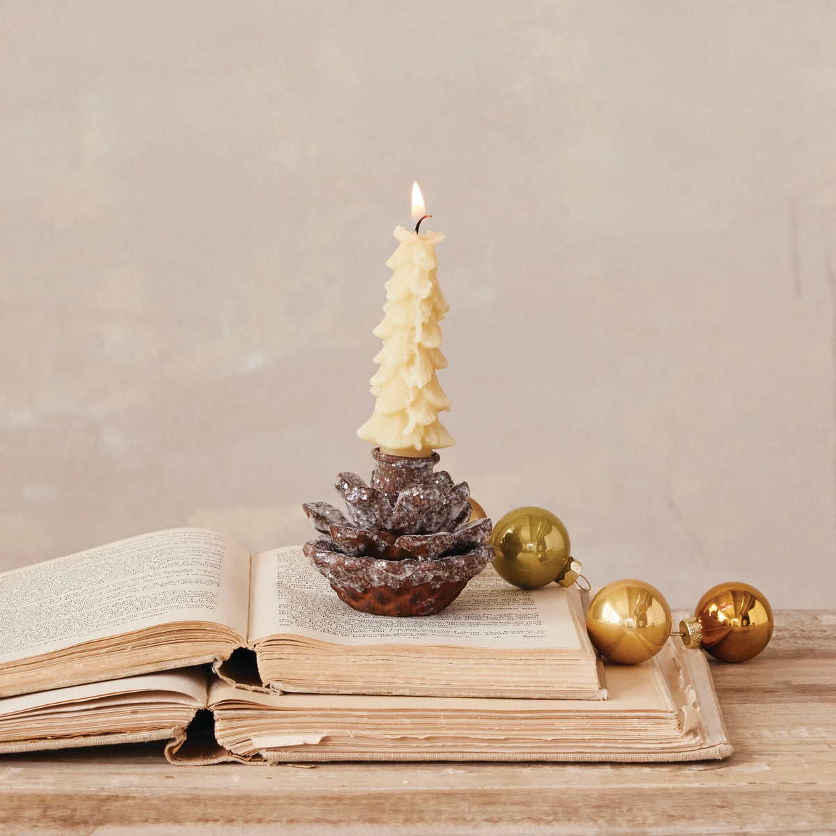 Metal Pinecone Taper Holder – Harmony