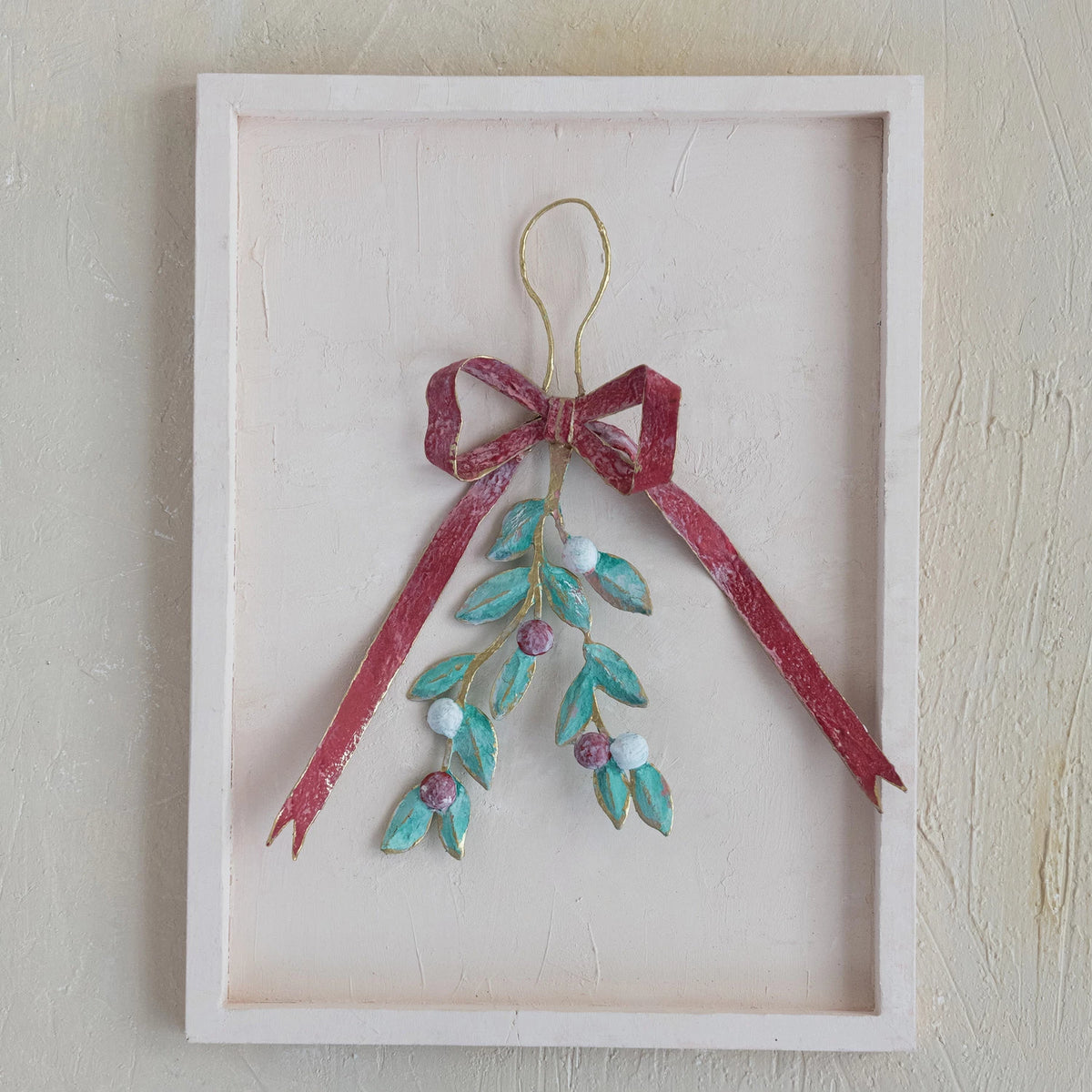 Hanging Metal Bow & Mistletoe Wall Décor – Harmony